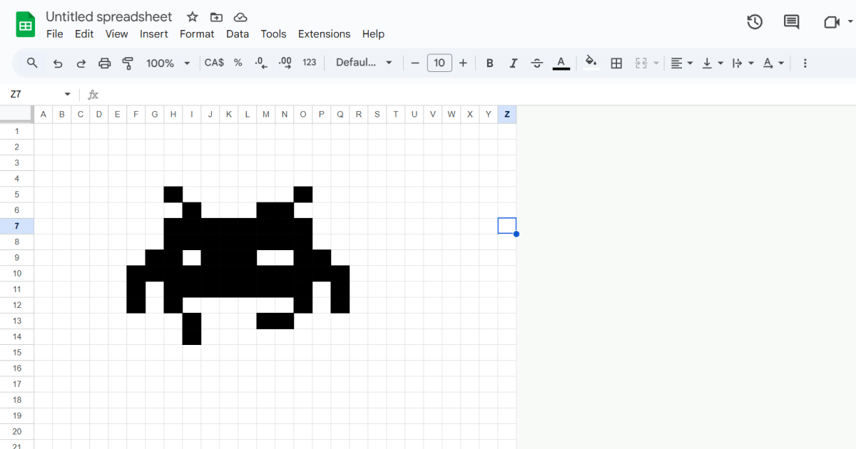 Spreadsheet pixel art: Create sprites in Google Sheets | Sprite-AI