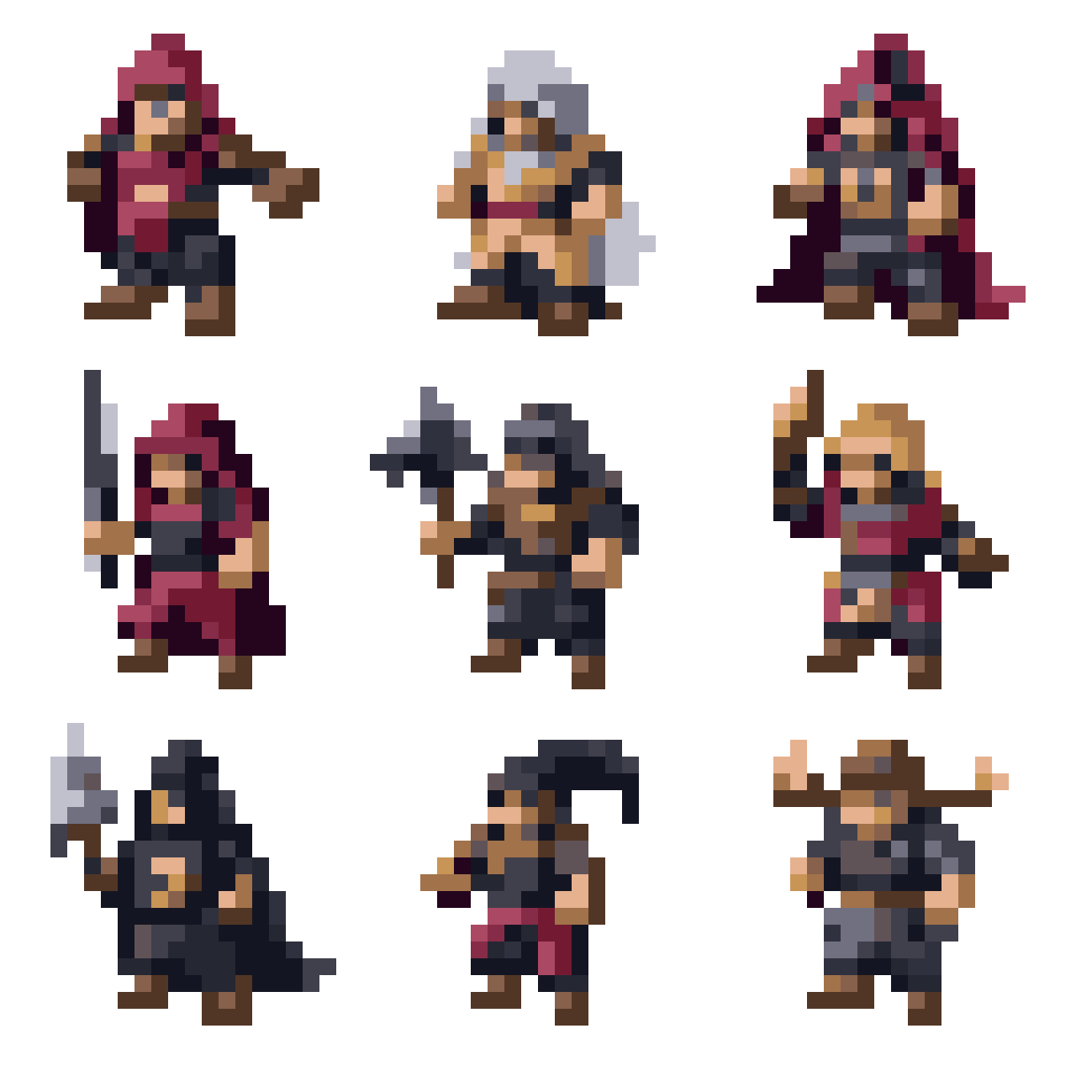 icons for classes, the class are the following:... | Sprite-AI